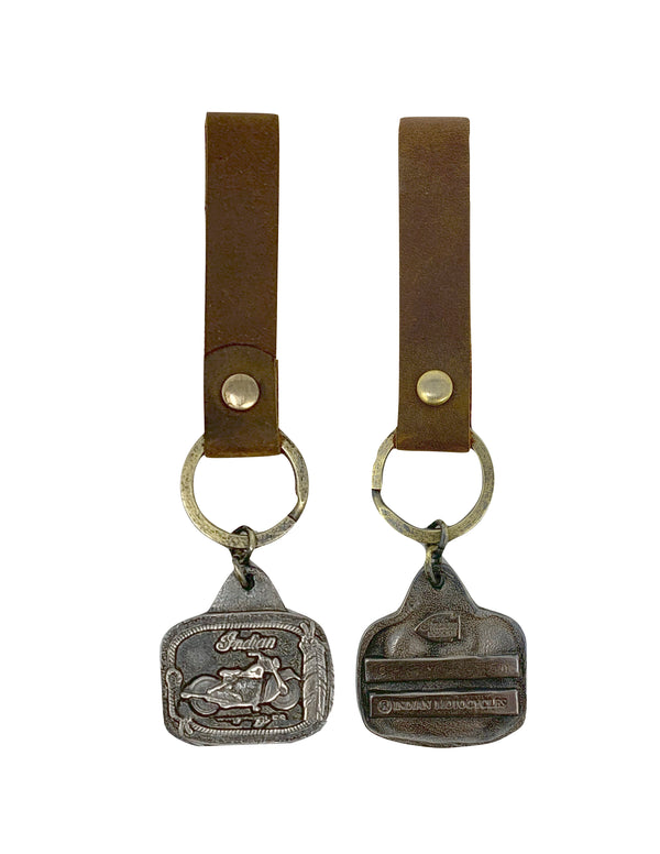 Vintage Indian Motorcycle Leather Key Fob - thesteelbeam
